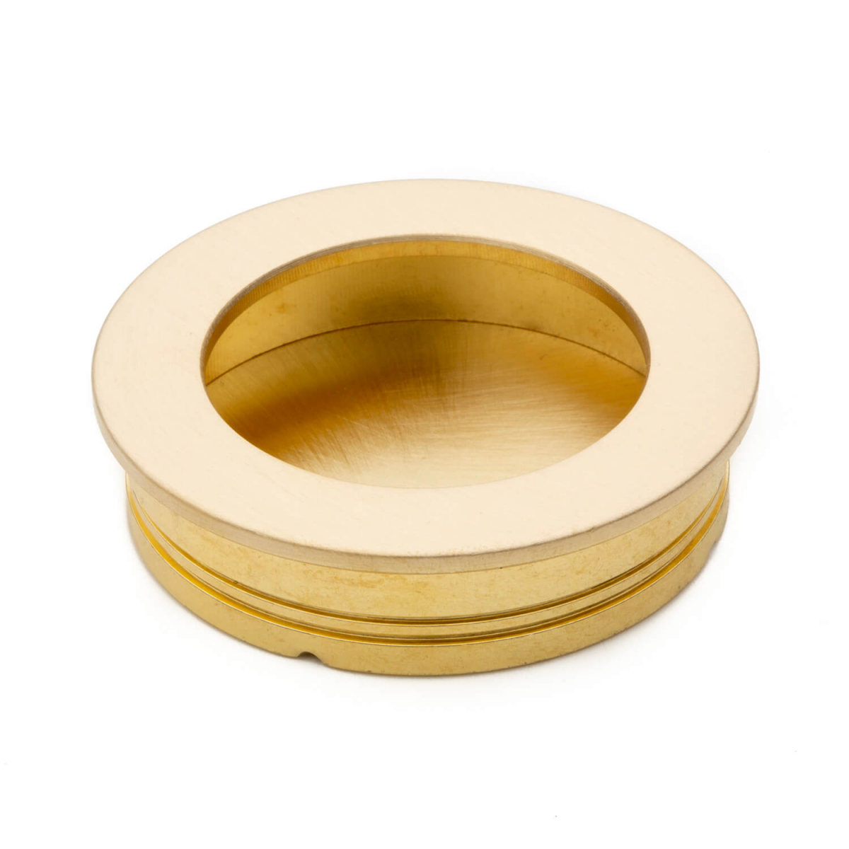 Sliding Bowl 595 50 Brass Satin 48x40x10mm - Flush pull handle - VillaHus