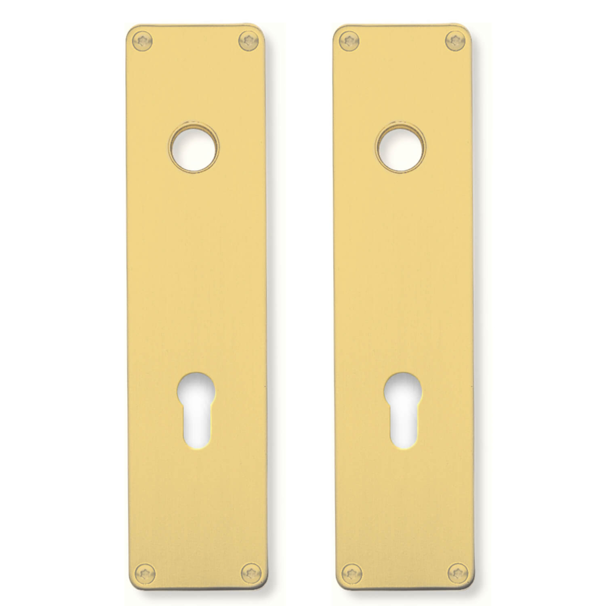 Backplates with europrofile keyhole - Polished brass - Model 1201 ...