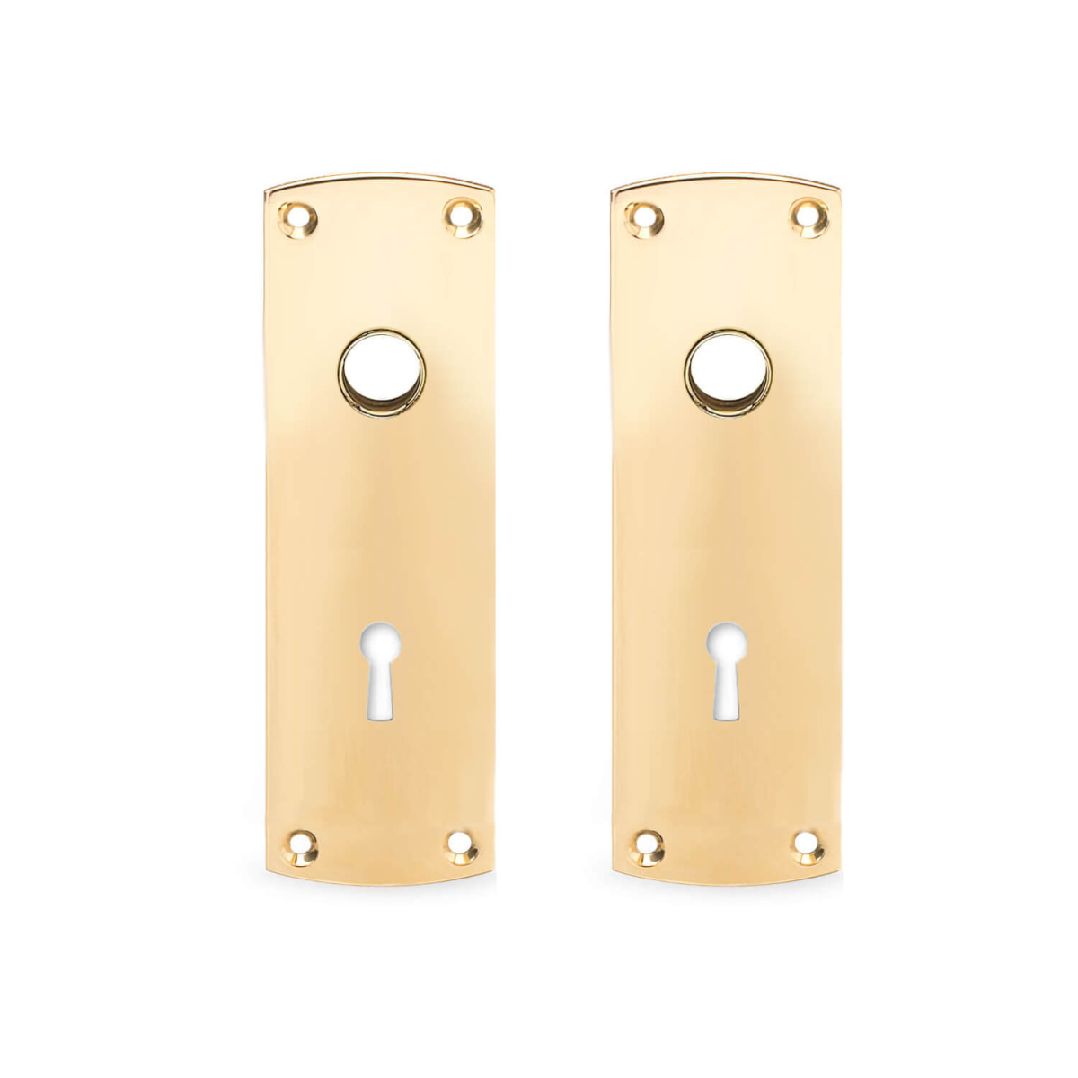 Backplate with keyhole - cc72mm - Brass without lacquer - Handle hole ...
